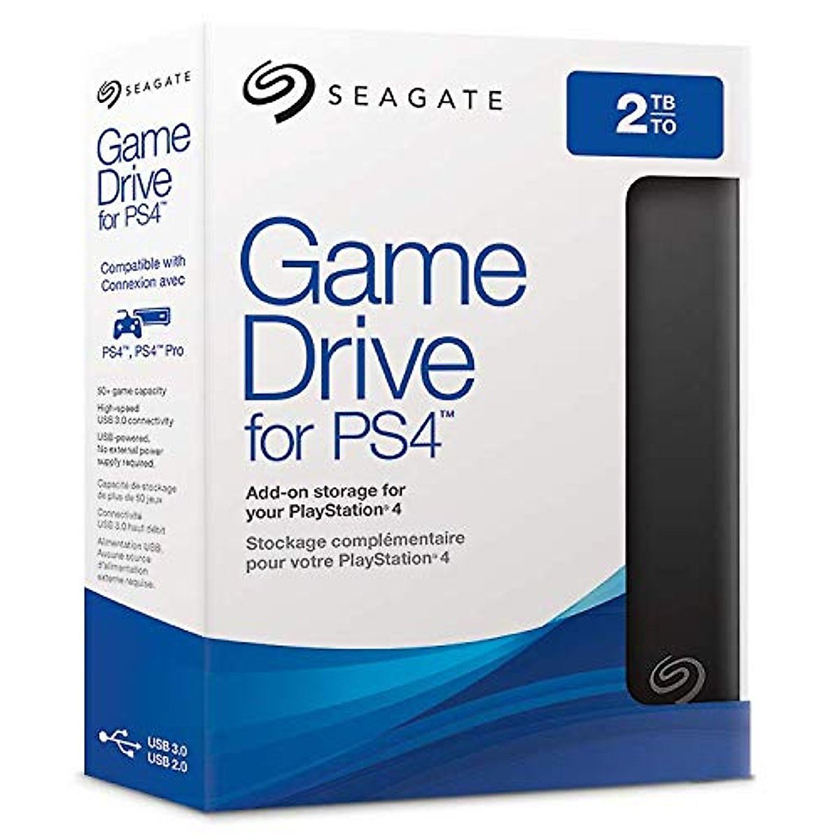 Seagate 2 TB Game Drive for PS4, USB 3.0 Portable 2.5 Inch External Hard Drive for PlayStation 4