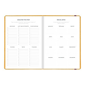Letts of London Raw Weekly/Monthly Planner, 12 Months, January to December, 2024, Sewn Binding, A5 Size, 8.25" x 5.875", Multilingual, Mustard (C082309-24)
