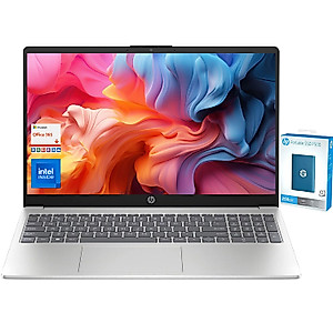 HP 2023 Newest 15.6" Laptop, Intel N200 4-Core Processor, 16GB Memory, 15.6" HD Display, 128GB Storage, WiFi 6 & Bluetooth, HDMI, Windows 11 Home, Bundled w 250GB External SSD & 1 Year Office 365
