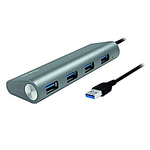 LogiLink USB Hub for PC/Laptop, Aluminium Housing Aluminium Silver 4-Port