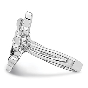 Diamond2Deal 925 Sterling Silver White and Black Diamond Butterfly Ring 7 Size Fine Jewelry for Women (0.05ct)