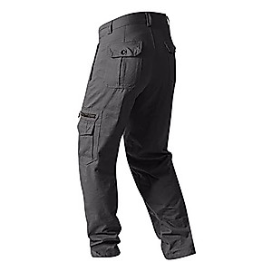 RTRDE Men's Pants, Men Cargo Pants Casual Lightweight Pants Tactical Pants Outdoor Military Combat Trousers Beige Pants Waterproof Mens Black Cargos Work Pantalones para Hombres with (3XL, Gray)