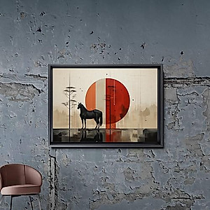 Majestic Black Stallion Galloping In The Clouds, Black Horse On Salt Flats, Canvas Print, Black Horse Print, Black Horse Wall Art