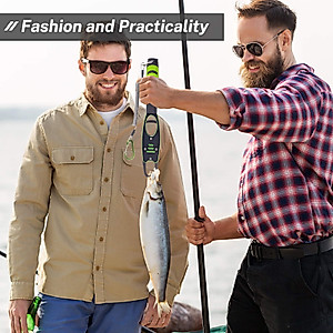 Night Cat Fish Lip Gripper with Scale 2 in 1 Aluminum Alloy Fish Lip Grabber Professional Fishing Lip Gripper Tool Kit for Men