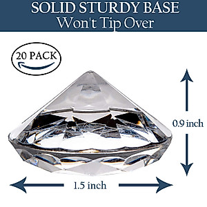 Diamond Table Number Holder & Place Card Holders [20 Pack] Sturdy, Crystal-Clear Acrylic Table Card Stands for Party & Wedding Table Decorations