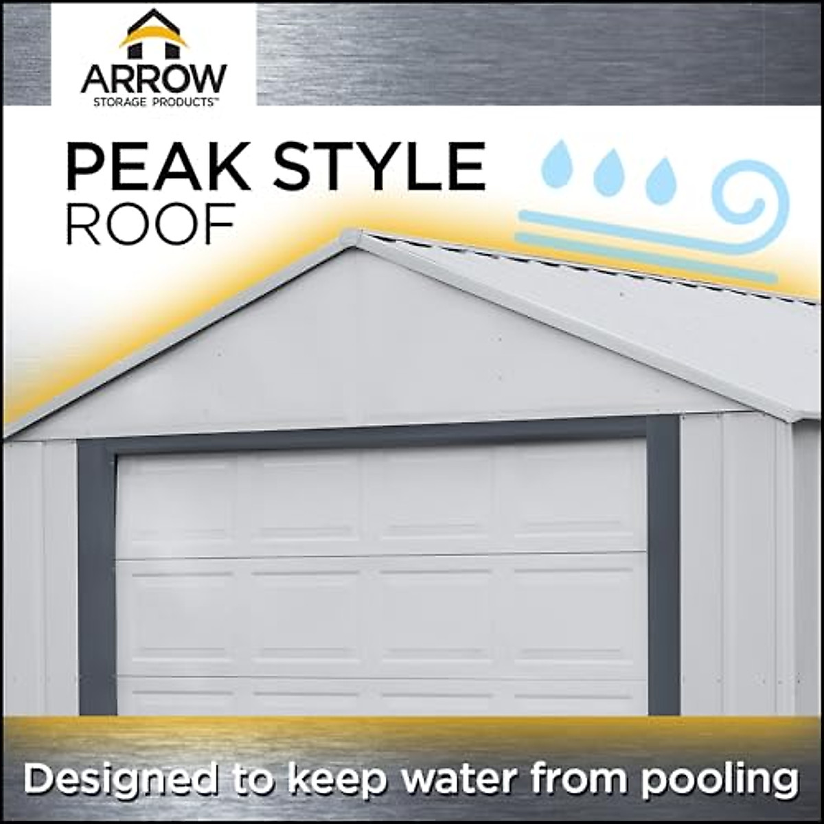 Arrow Shed 14' x 31' Murryhill Garage Galvanized Steel Extra Tall Walls Prefabricated Shed Storage Building, 14' x 31', Flute Gray