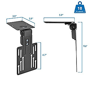 Mount-It! MI-LCDCM Kitchen Under Cabinet Mount TV Ceiling Mount Folding Bracket, 90 Degree Tilt, Fold Down, Swivel for 13 to 23 inch LCD, TV, LED, Monitor, Flat Screens up to VESA 100x100