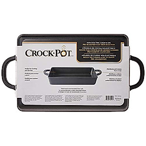 Crock Pot Artisan 13 Inch Preseasoned Cast Iron Rectangular Lasagna Pan