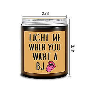 Birthday Gifts for Men, Light Me When You Want A BJ Candle - Funny Gifts for Men, Valentines Day Gifts for Him, Naughty Fathers Day Anniversary Engagement Gifts for Husband,Fiance, Best Friends Gifts