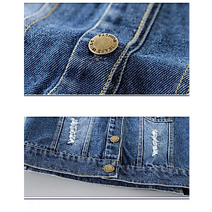 AdaliaFaye Unisex Baby Boys Girls Lapel Vest Children Short Section Sleeveless Denim Jacket For Little Boys Girls