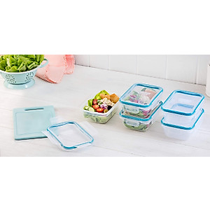 Snapware Total Solution 10-Pc Plastic Food Storage Containers Set with Lids, 3-Cup Rectangle Meal Prep Container, Non-Toxic, BPA-Free Lids with 4 Locking Tabs, Microwave, Dishwasher, and Freezer Safe