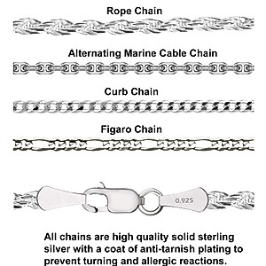 US Jewels 3/4in 925 Sterling Silver Polished Finish Saint St Clare Medal Pendant Necklace