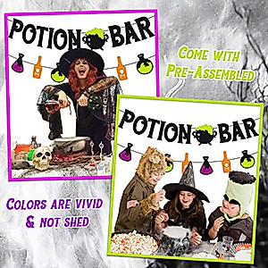 Potion Bar Banner Halloween Witches Haunted House Theme for Boy Girl Kids Halloween Decorations Festival Holiday Party Supplies