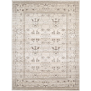Rugs.com Miranda Collection Rug – 9' x 12' Ivory Medium Rug Perfect for Living Rooms, Large Dining Rooms, Open Floorplans