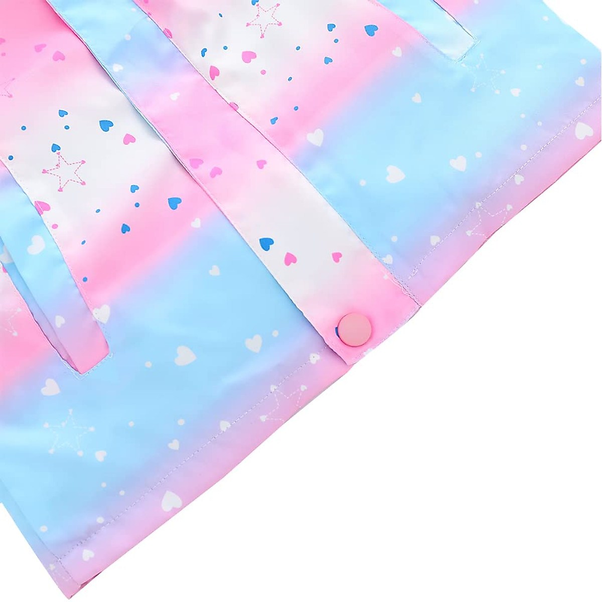 UWBACK Girls Jacket 3 In 1 Detachable Liner Fleece Windproof Waterproof Winter Coat With Hood Pink Love 150