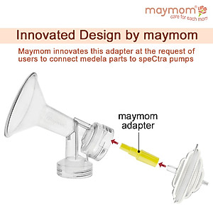 Maymom Flange Adapter Compatible with Spectra S2, Spectra S1, Compatible with Most Medela Breastshield; Connects Pump in Style and Spectra Backflow Protector; 2 Valve to Replace Spectra Duckbill Valve