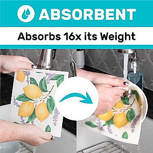 Ritz Swedish Sponge Cloths, Lemons, 12 Pack