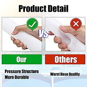1.5 Inch Pool Hose for Above Ground Pools Diameter Pool Pump Replacement Hose 59 Inch Length Swimming Pool Hose with Hose Clamps (16 Pcs)
