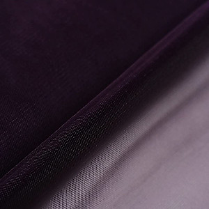 BalsaCircle 54-Inch x 120 feet Eggplant Purple Large Net Tulle Fabric by The Bolt - Wedding Party Decorations Sewing DIY Crafts