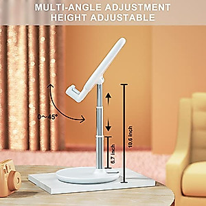 AFISEL Cute Phone Stand Angle Height Adjustable Cell Phone Stand for Desk Penguin Phone Stand Fit with Switch,Phone,ipad,Headphones Create a Lovely Atmosphere Pairing Cute Penguin Plush(White)
