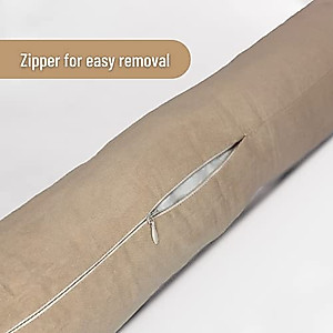 DOMESTICA Under Door Draft Stopper 36 Inch, Under Door Draught Excluder Noise Reducer Heavy Duty Door Snake Draft Blocker, Triangle Design (Beige)