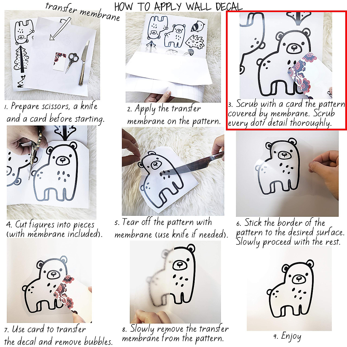 The Boho Design Lines Hand Drawn Decals Peel and Stick for Kids, Baby Bedroom Nursery and Living Room. 48 Sets of Three Stripes Each (144 pcs.) Adhesive Vinyl Wall Stickers Decor (Grey)