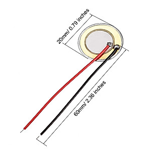 uxcell 20 Pcs Piezo Discs 20mm Acoustic Pickup Transducer Microphone Trigger Element CBG Guitar