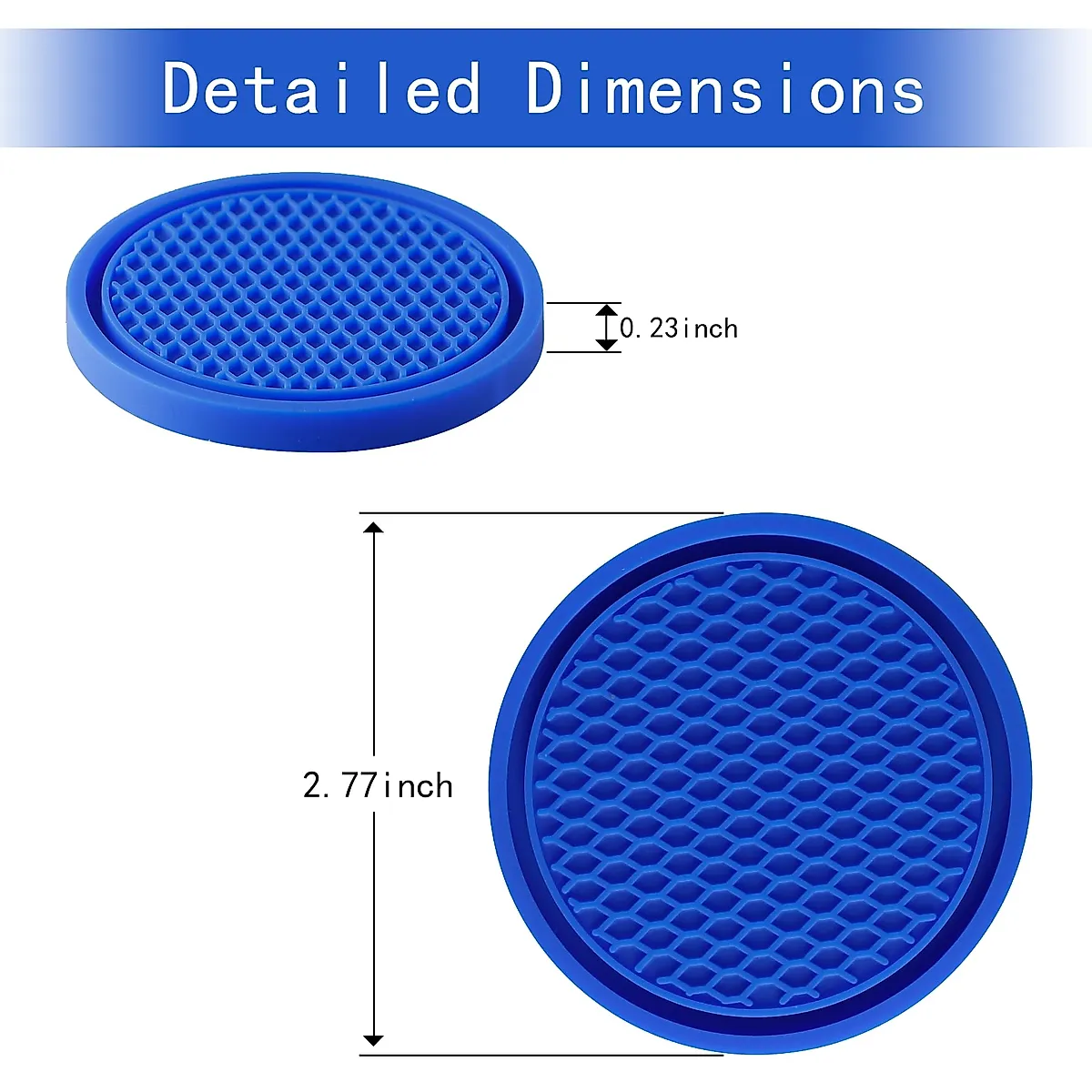 Alpmosn Car Cup Holder Coaster, 4 Pack Non-Slip Cup Holders, Anti Scratch Insert Cup Coasters, Universal Vehicle Interior Accessories for Women and Men (Dark Blue)