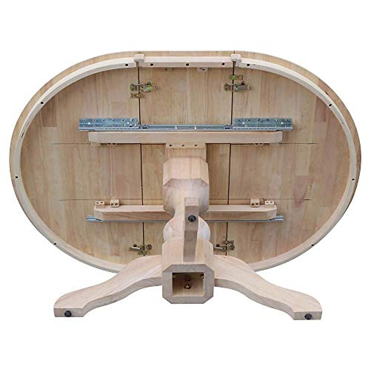 International Concepts 36" Round Top Pedestal Table with 12" Leaf-28.9" H-Dining Height, Unfinished