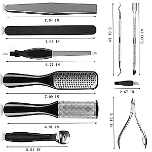 Professional Pedicure Kit, 26 in 1 Stainless Steel Foot Care Tools With Foot File and Callus Remover for Men Women Travel