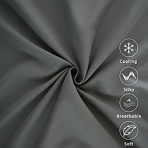 Overket Full Sheet Set Ultra Soft Full Bed Sheets 1800 Series Luxury Cooling Sheets-100% Microfiber-Breathable-Wrinkle Free - Full Size Dark Grey-4PC