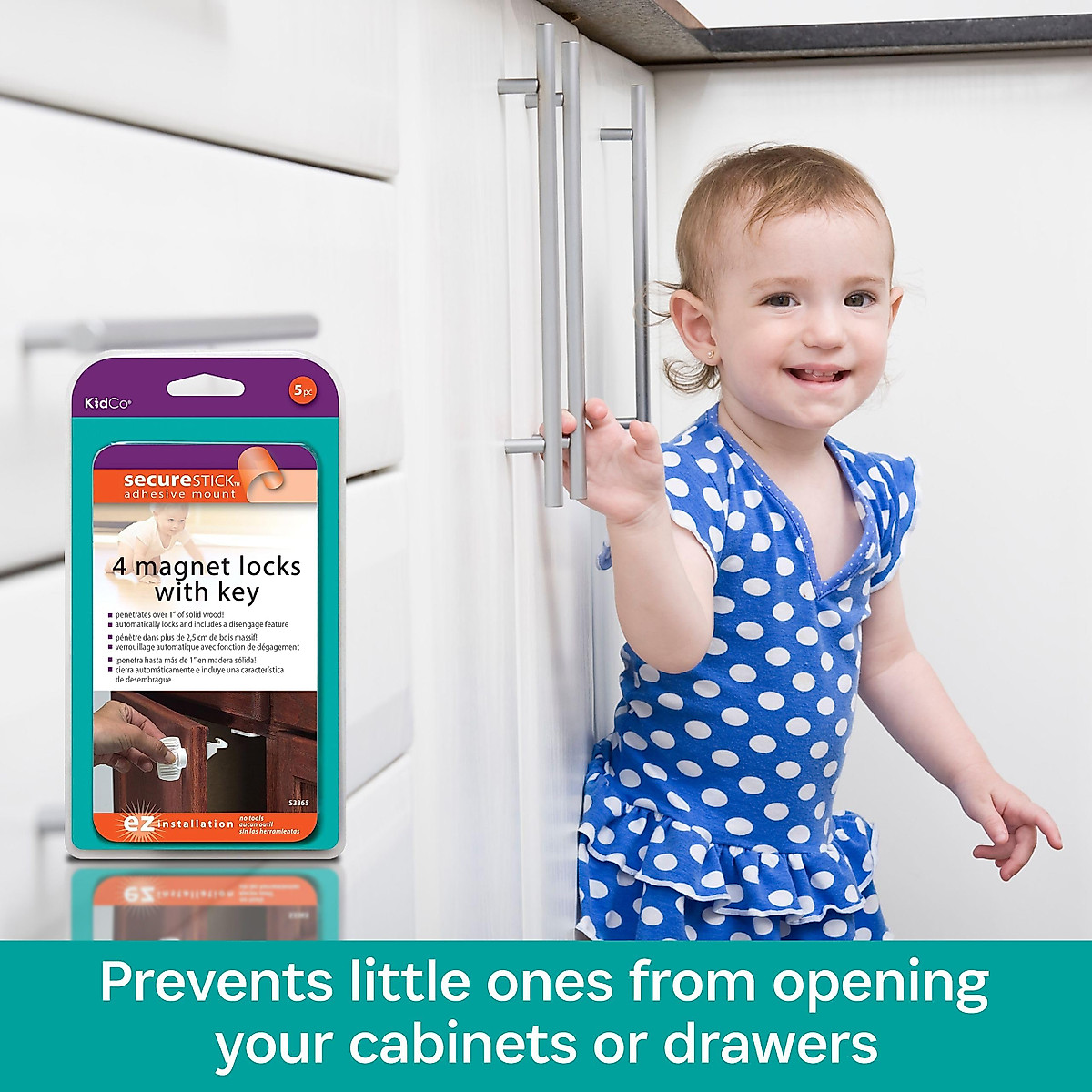 Kidco Magnet Lock Set - 4 Pack Magnetic Locks for Child Protection