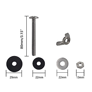 Universal Toilet Tank To Bowl Gasket,2 Kind Gasket and 2 Sets 5/16*3.15 inch Stainless Steel Heavy Duty Rustproof Bolt Hardware Kit,Fits Most 2-Inch and 3-Inch flush valve opening 2-Piece Toilet Tanks