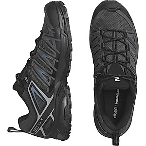 Salomon Men's X ULTRA PIONEER Hiking Shoes for Men, Black / Ebony / Blue Ashes, 11.5