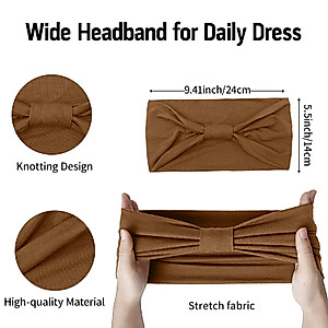 Wide Headbands for Women Black Stylish Head Wraps Boho Thick Hairbands Large African Sport Yoga Turban Headband Hair Accessories (Pack of 4)