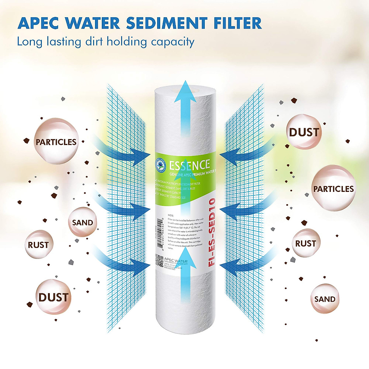 APEC Water Systems High Capacity Pre-Filter Set for Essence Series Reverse Osmosis Water Filter System (1 Count) and Inline Carbon Filter with Quick Connect