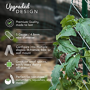GOLETIO Cucumber Trellis for Raised Bed - 35" x 55" Garden Trellis for Climbing Plants Outdoor - A Frame Trellis for Climbing Vegetables with Plant Support Clips and Gloves