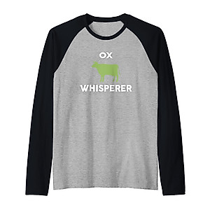 OX Whisperer T-Shirt Novelty OXS Raglan Baseball Tee