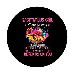 Sagittarius Girl Lips November December Queen Birthday Zodia PopSockets Swappable PopGrip
