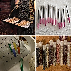 DIRBUY 250Pcs Test Tubes with Caps, 16x100mm Plastic Test Tubes with Caps for Scientific Experiments, Bath Salts, Candy Storage, Party Favors, Halloween