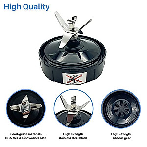 Blender 7 Fins Blade Base Extractor Replacement Parts Compatible with Nutri Ninja Auto iQ AMZ012BL AMZ493BRN BL450-30 BL456-30 BL480-30 BL482-30 BL494 BL640 BL642 CT682SP BL680 BL682 BN400 BN401 BN801