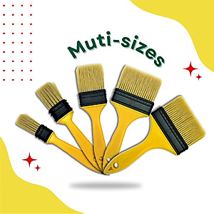 PANCLUB Not Chip Brush, Paint Brushes for Walls 5 pcs, Chip Brush Set, 1, 1, 2, 2, 3 inch, Chalk Paint Brush for Furniture, Wax Brush, Disposable Brush, Trim Paint Brushes, Varnish Brush