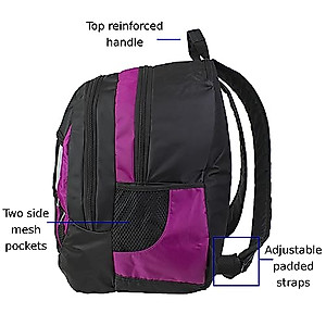 Eastsport Oversize Multifunctional Sports Backpack for Work, Travel, Outdoors - Black/Magento Pink