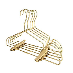 Koobay 16.5” Adult Gold Metal Clips Clothes Clothes Hangers,30 Pack, Coat Suit Standard Hangers Display Storage Organization