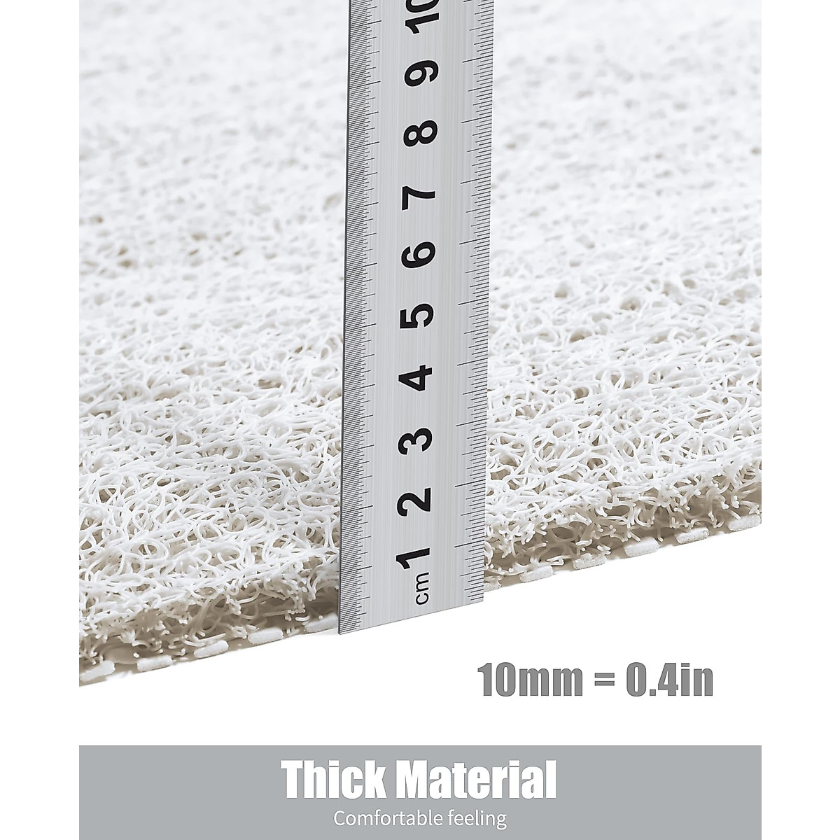 OTHWAY Shower Mat Non Slip without Suction Cups, Quick Drying Bathtub Mat Non Slip for Shower Bathroom, PVC Loofah Shower Mat for Wet Areas (White, 16" x 24")