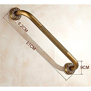 CRODY Bath Wall Attachment Handrails Grab Bar Rails Bathroom Grab Bar, Wall-Mounted Straight Hair Towel Rack, Sturdy Copper Shower Safety Handle for Bathtub, Toilet, Bathroom, Kitchen