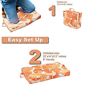Raise Your Game Thick Gardening Kneeling Pad, Knee Pad Cushion for Garden Work, Large Thick Yard Kneeler (Orange)