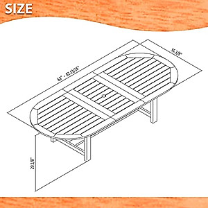 Amazonia Bahamas 7 Piece Oval Patio Dining Set Eucalyptus Wood Ideal for Outdoors and Indoors