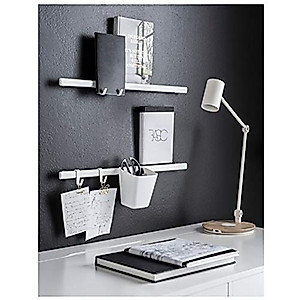 Ikea Sunnersta Kitchen Space Saver, Rail With 5 Hooks and 2 Containers, White