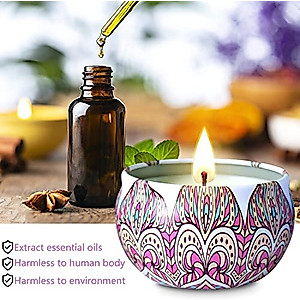 Scented Candles Gift Set for Women, Natural Soy Wax 2.5 Oz with Essential Oils for Stress Relief, Home Aromatherapy Candles, Perfect for Mother's Day, Christmas, Valentine's Day Gifts